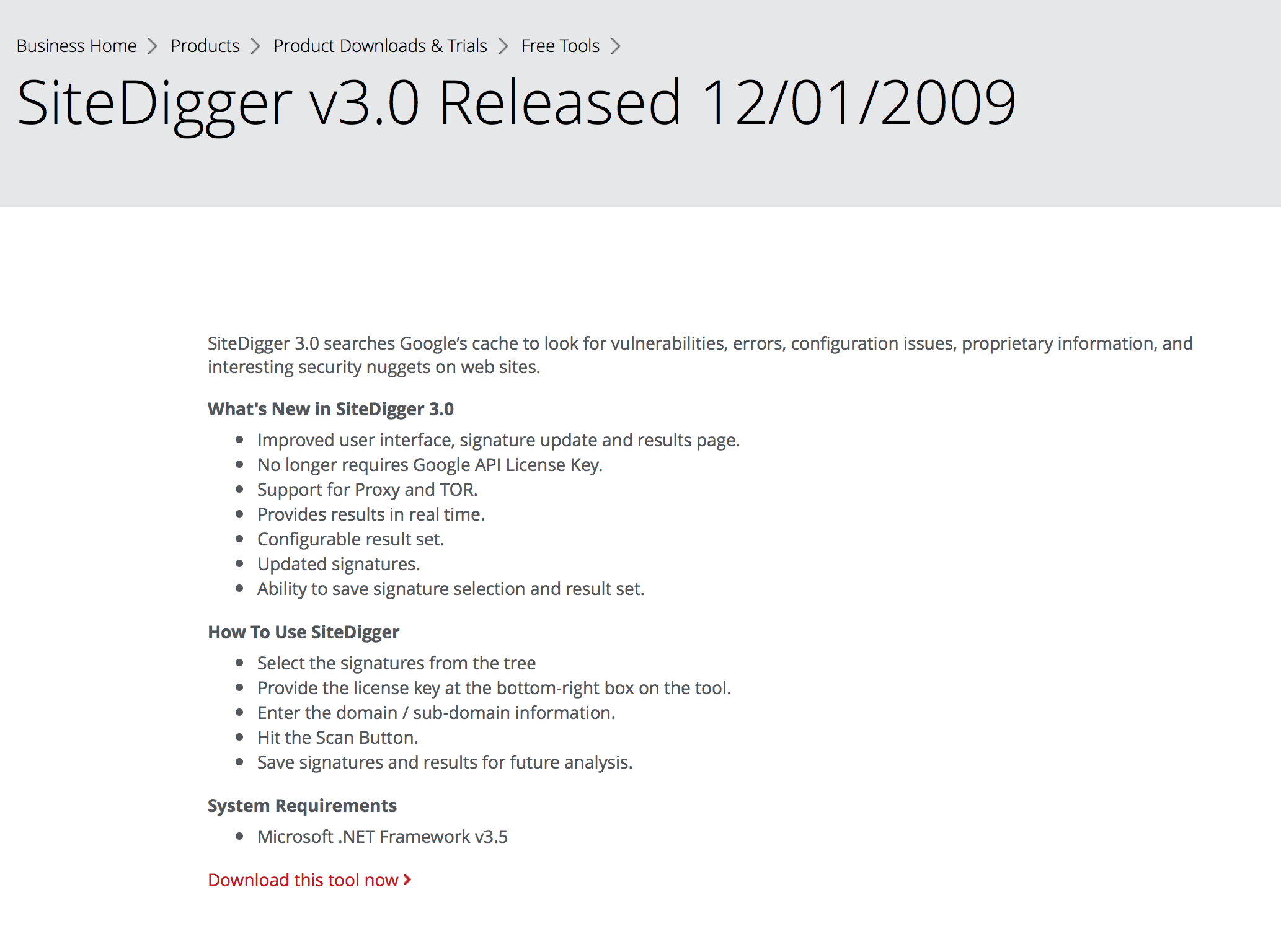 SiteDigger - Software Testing Tools Guide